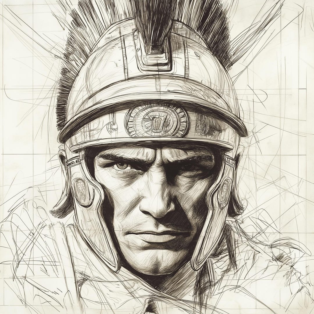 Roman Legionary Pencil Sketch | High Resolution PNG | Ancient Warrior ...