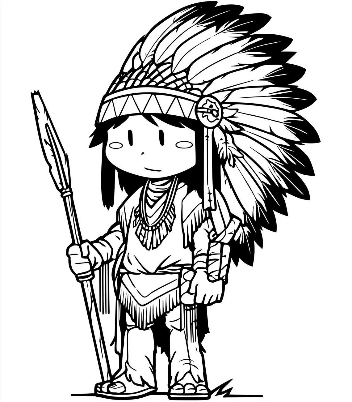 Native American Chief Coloring Pages for Kids – 5 Printable Pngs With ...
