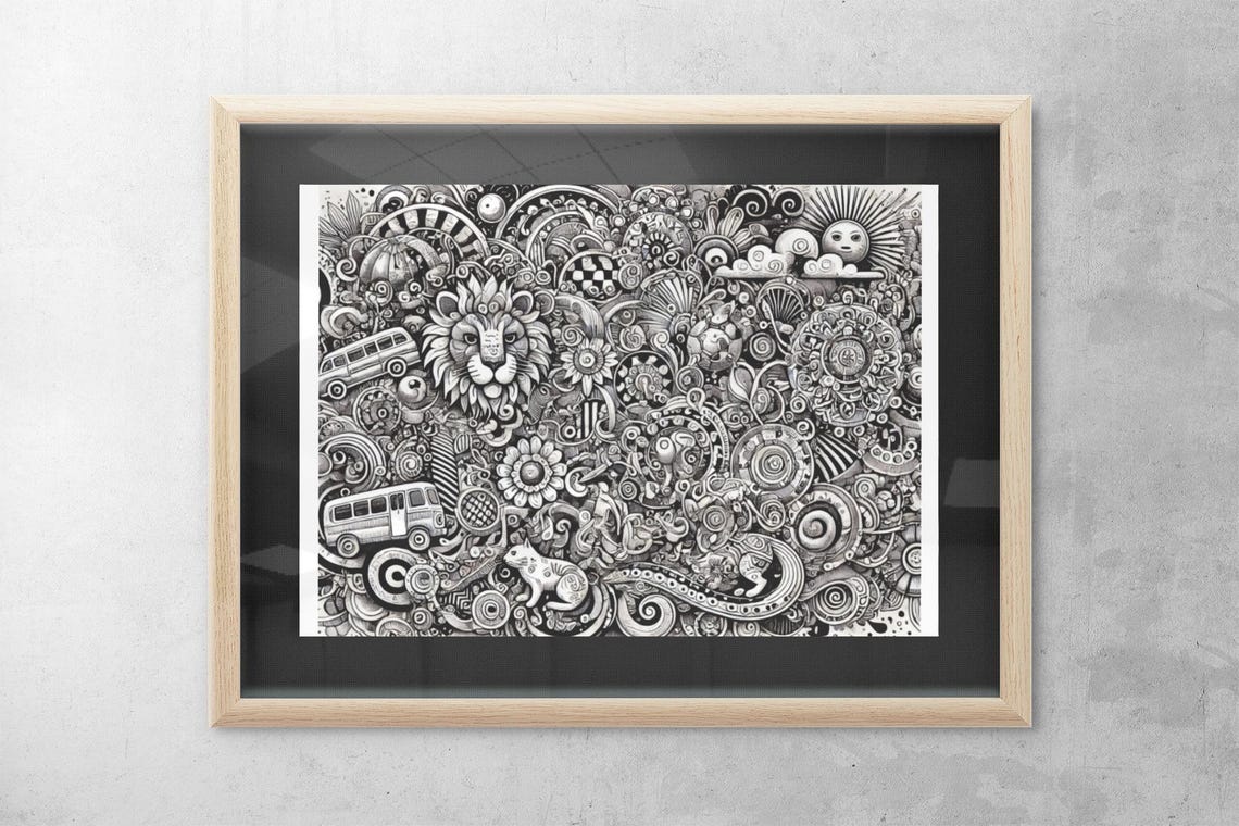 Black & White Doodle Art | Hand-drawn Psychedelic Illustration ...
