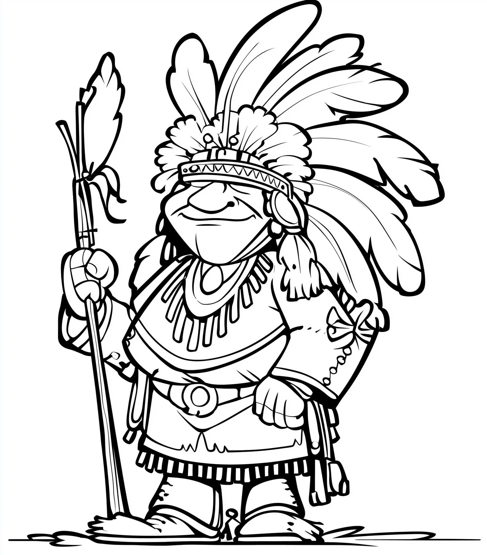 Native American Chief Coloring Pages for Kids – 5 Printable Pngs With ...