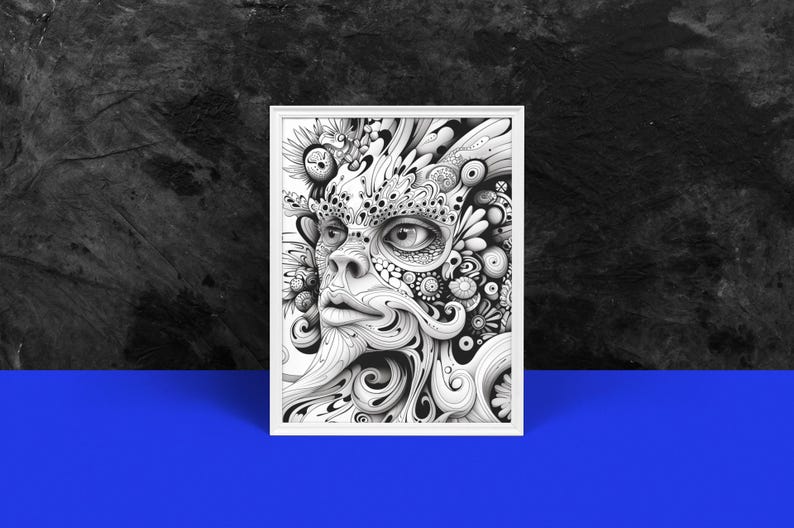 Black & White Zentangle Art | Psychedelic Abstract Doodle | Digital ...