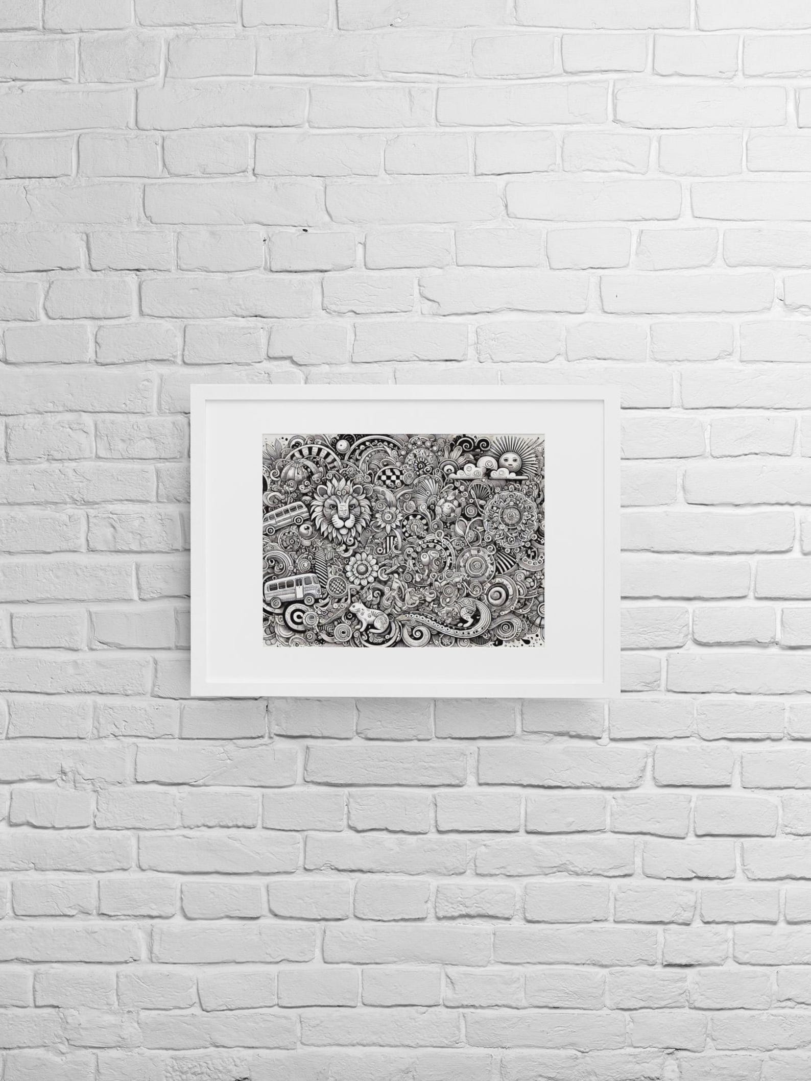 Black & White Doodle Art | Hand-drawn Psychedelic Illustration ...