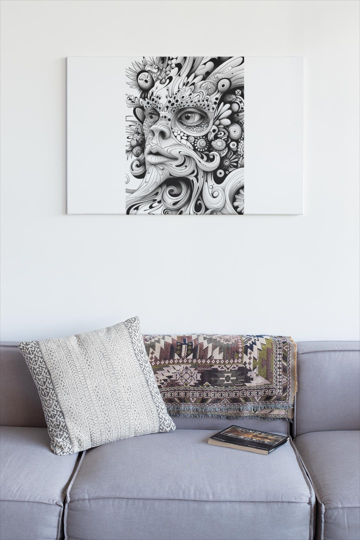 Black & White Zentangle Art | Psychedelic Abstract Doodle | Digital ...