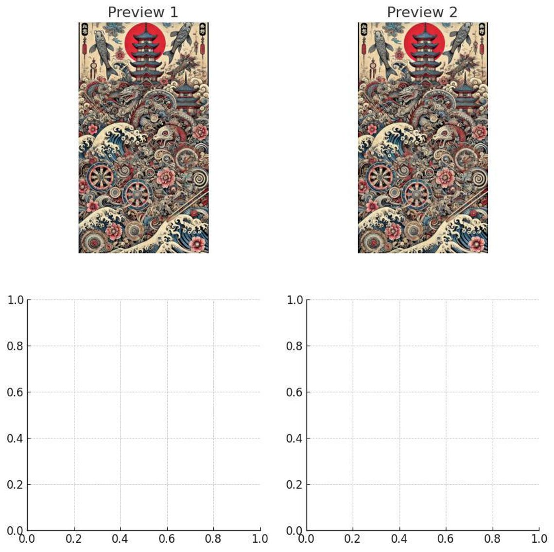 Japanese Doodle Art | Intricate Pagoda & Waves | High-resolution ...