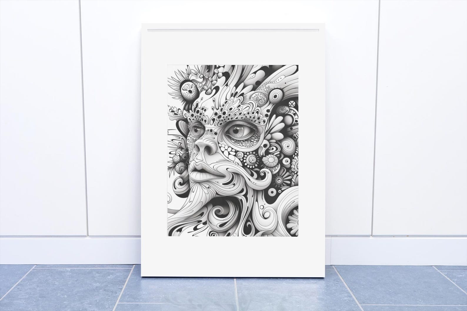 Black & White Zentangle Art | Psychedelic Abstract Doodle | Digital ...