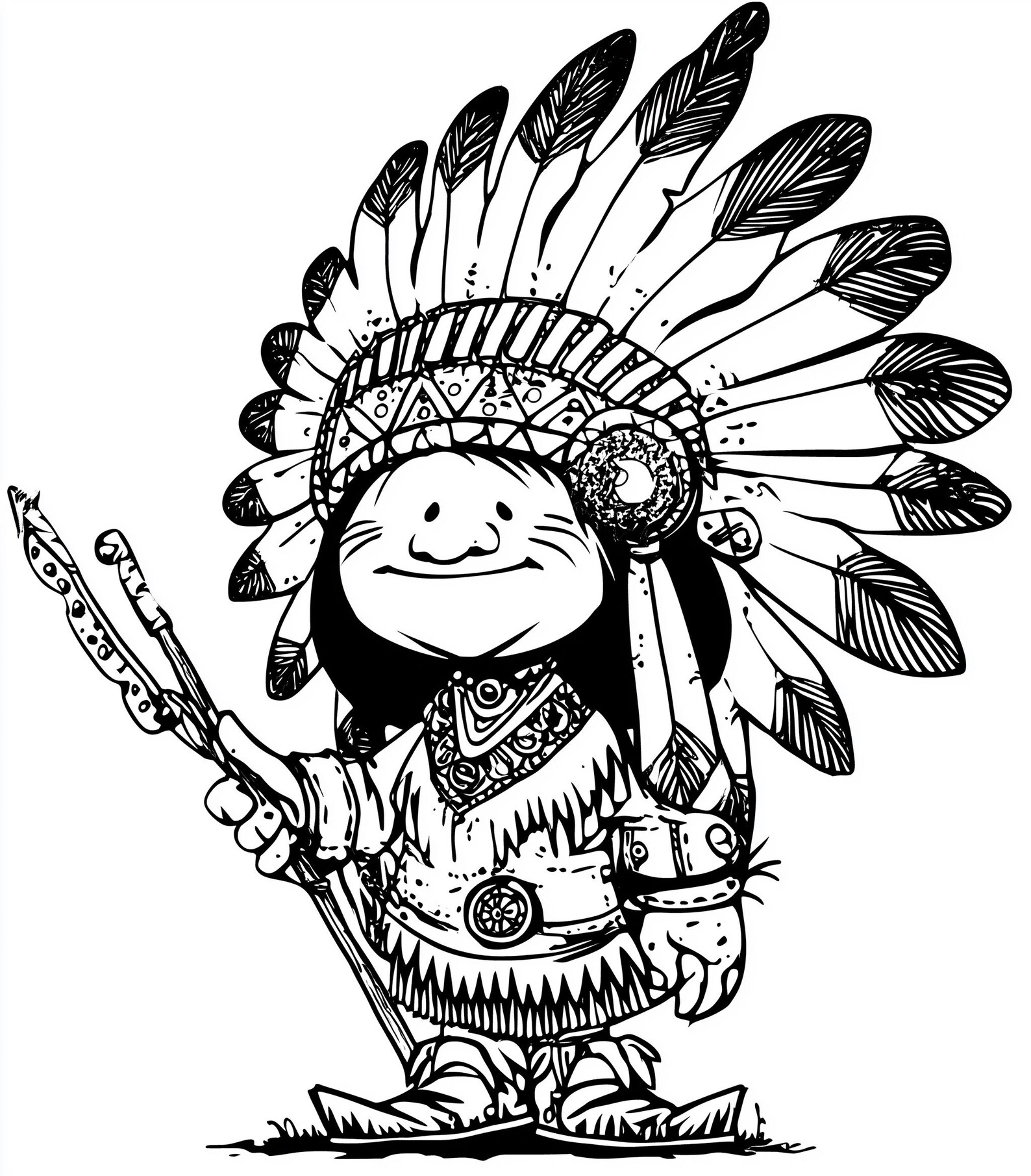Native American Chief Coloring Pages for Kids – 5 Printable Pngs With ...