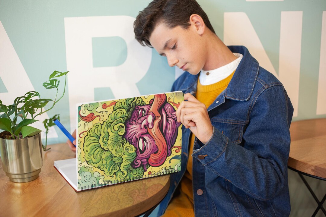 Trippy Broccoli Cover | Psychedelic Notebook Wrap | Funny Printable ...