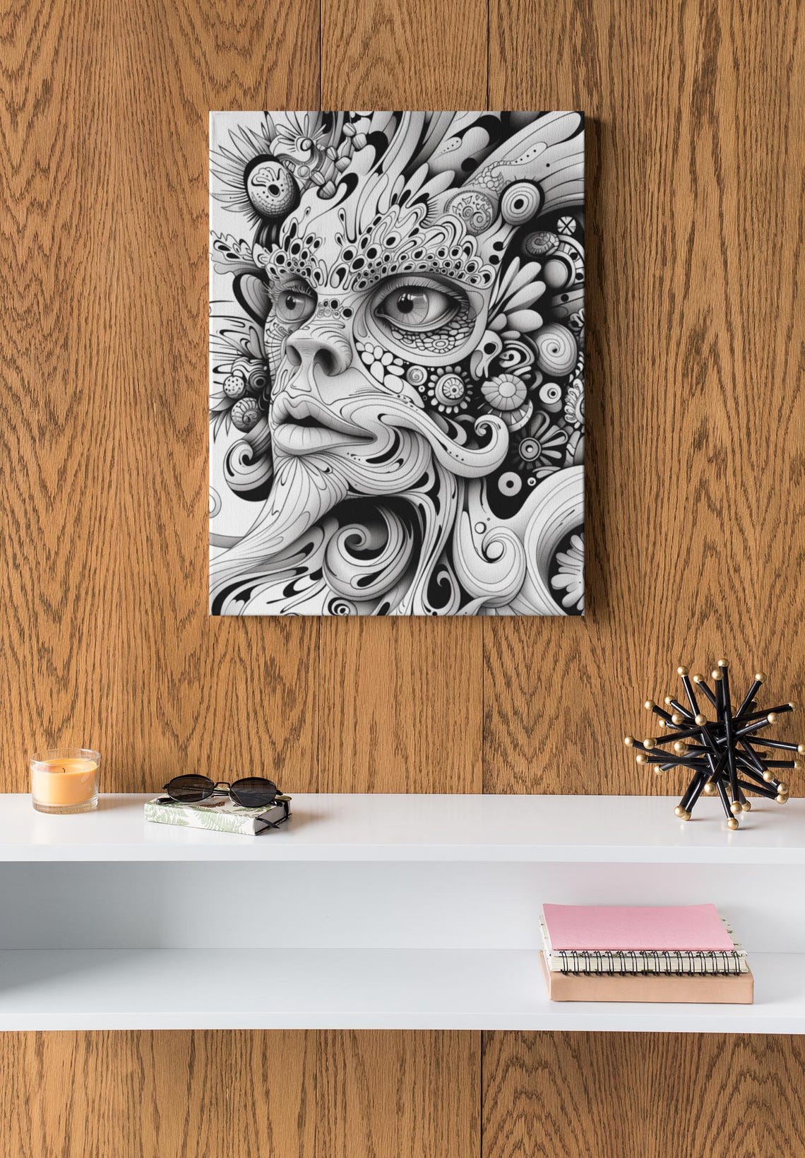 Black & White Zentangle Art | Psychedelic Abstract Doodle | Digital ...