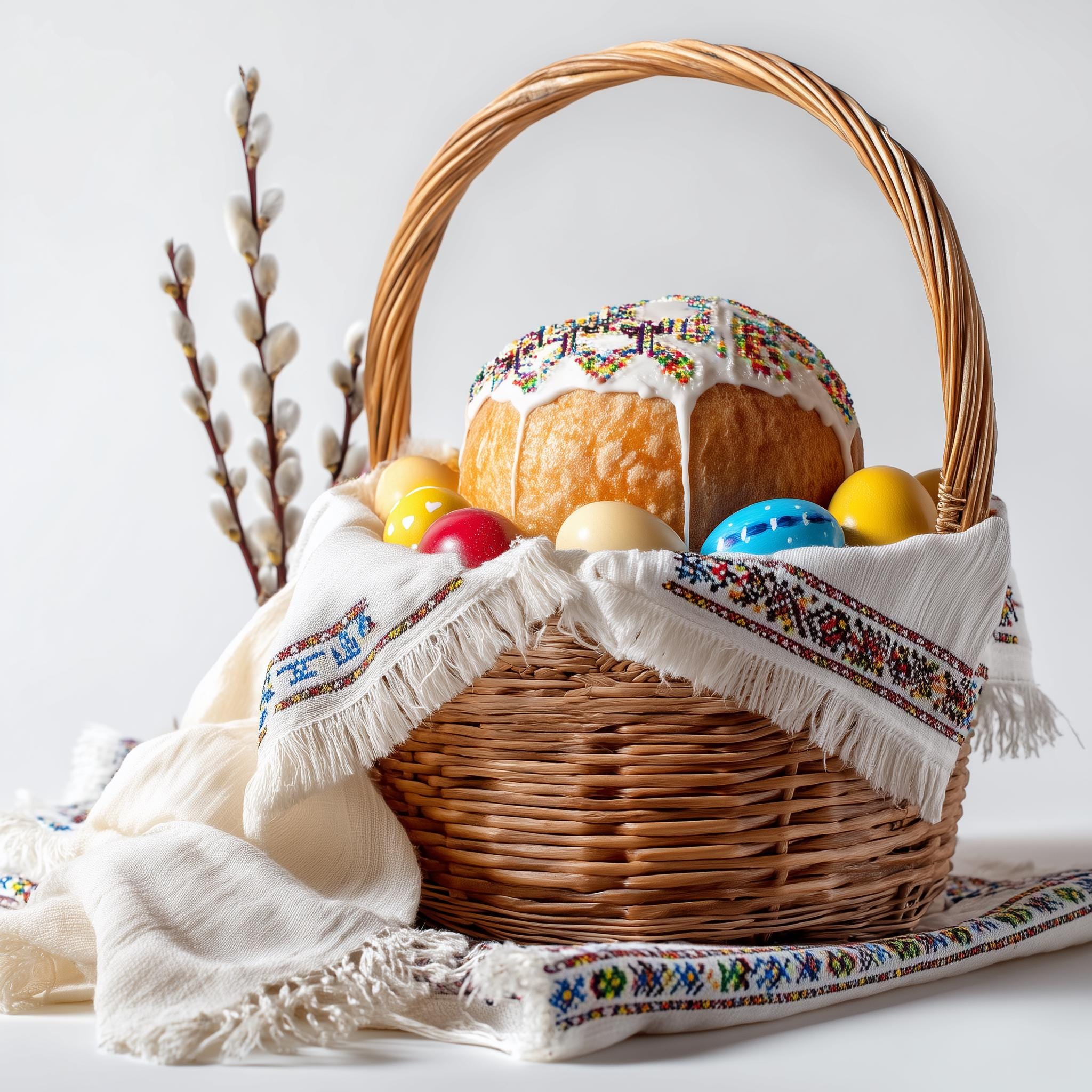Traditional Easter Basket Clipart Set – Ukrainian Pascha With Kulich ...