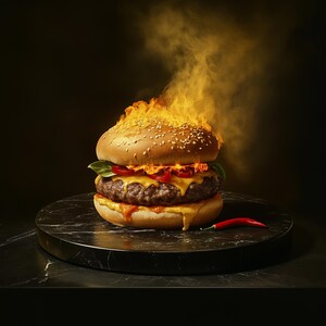 Spicy Inferno Burger - High Resolution Digital Art (PNG, 300 DPI) - Etsy