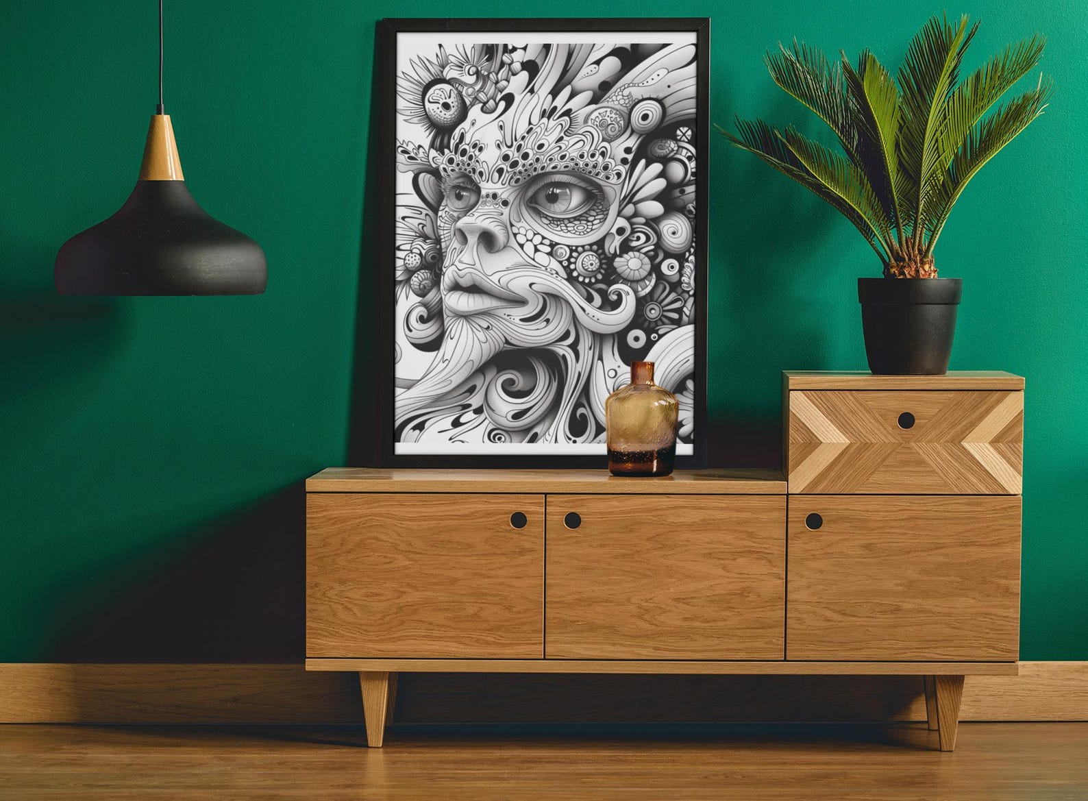 Black & White Zentangle Art | Psychedelic Abstract Doodle | Digital ...