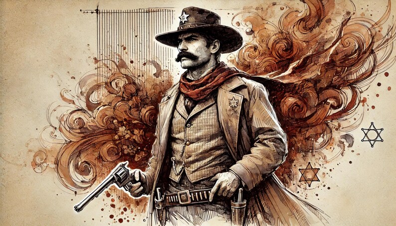 Wild West Sheriff - Vintage Hand-drawn Art - Etsy