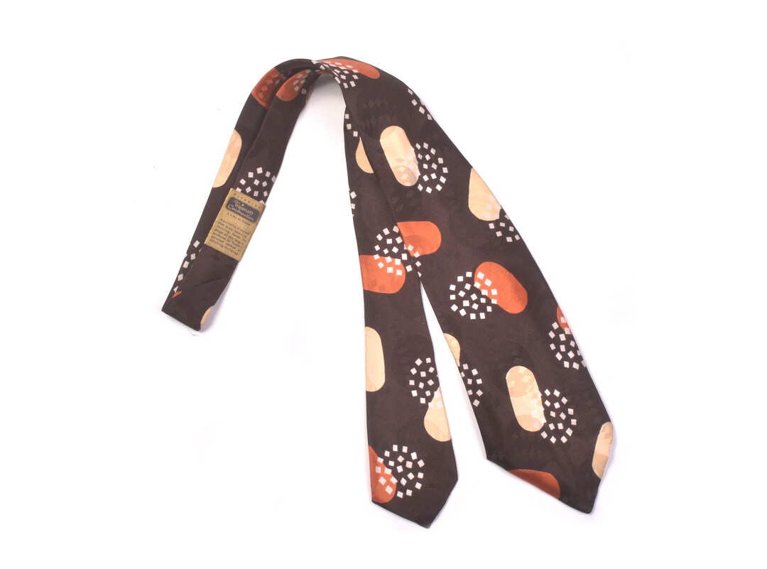 Vintage 40s Necktie - 40s Tie - 40s Cravat - 40s Satin Necktie - 40s ...