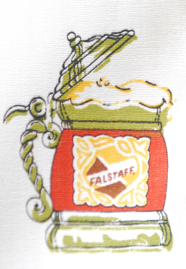 Vintage 70s Falstaff Beer Novelty Print Fabric - VFG - Etsy