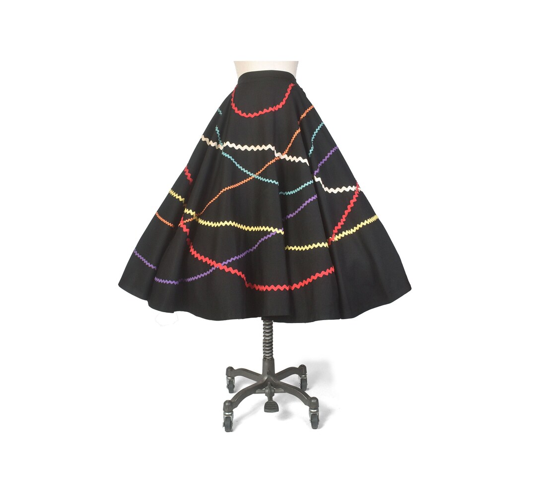 Vintage 50s Skirt - 50s Full Skirt - 50s Circle Skirt - 50s Novelty ...