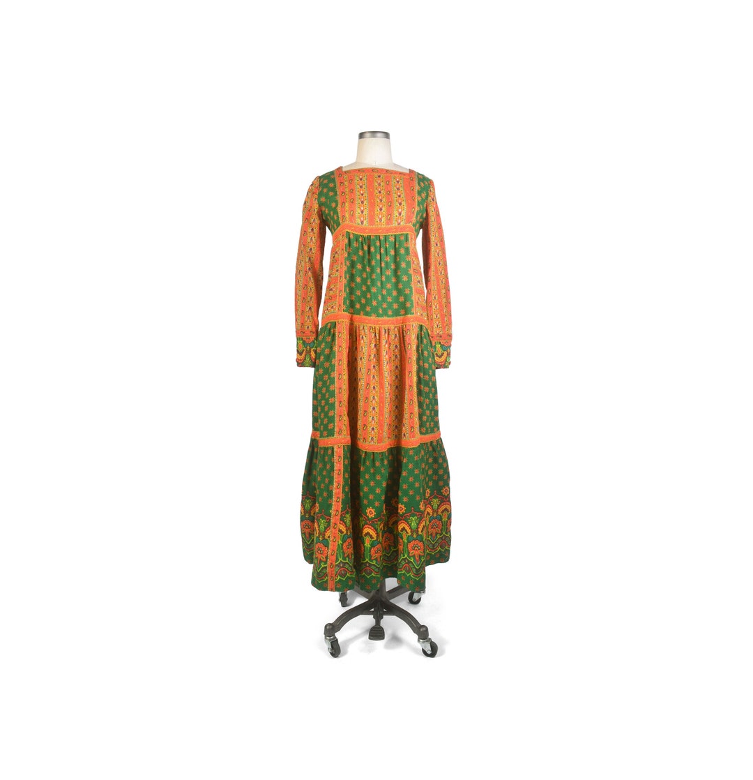 Vintage 60s Dress 60s Boho Dress 60s Smock Dress 60s Maxi Dress 60s ...
