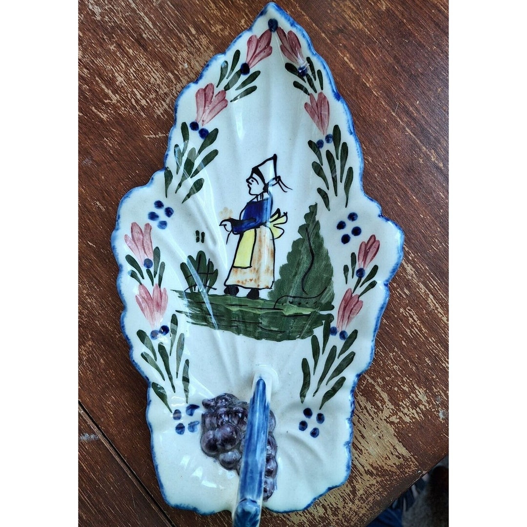 Vintage Blue Ridge Southern Potteries French Peasant Leaf Shaped Celery ...