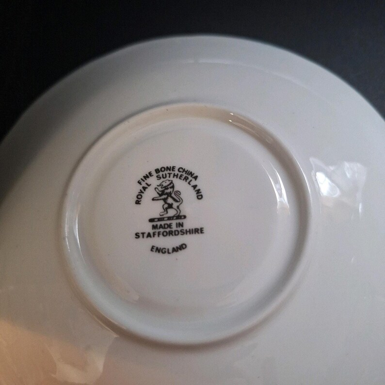 Royal Sutherland England Teacup & Saucer Roses Gold Edge Blue - Etsy