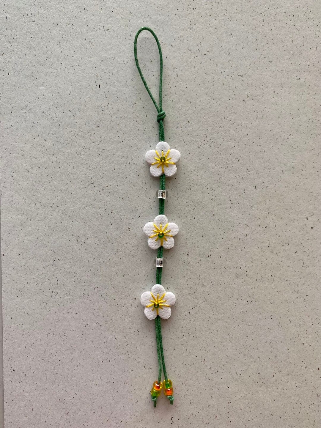 Japanese Flower Blossom Charm - White & Green - Etsy