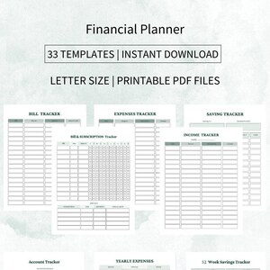 Financial Planner| Printable Budget Planner| Finance Savings Tracker ...