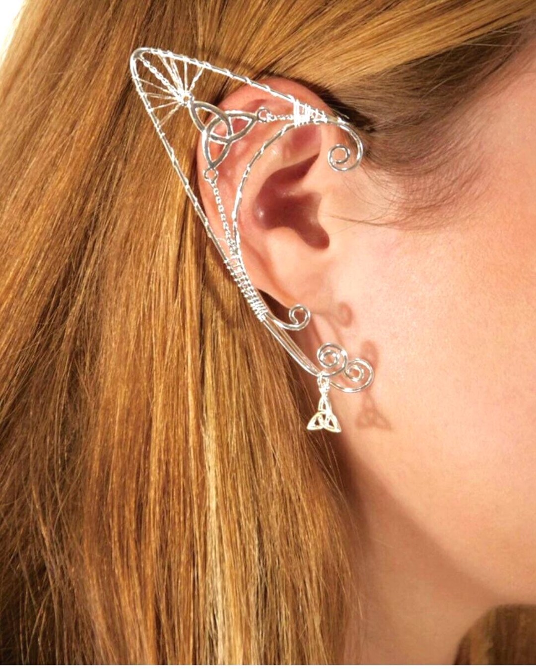 Celtic Knot Elf Ear Cuff – Adjustable Silver or Gold Fantasy Jewelry by ...
