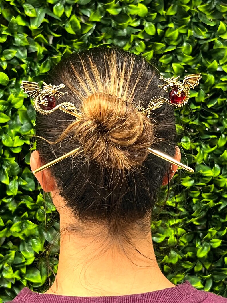 Dragon Hair Stick, Bun Pin, Updo Hair Stick, Fantasy Hair Pin, Celtic ...