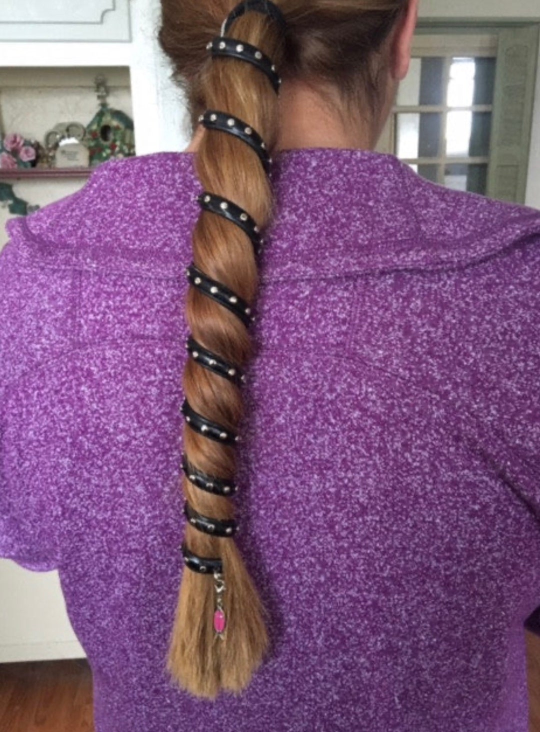 12 Biker Ponytail Wrap With Studs, Hairtwisters, One Size Fits All - Etsy