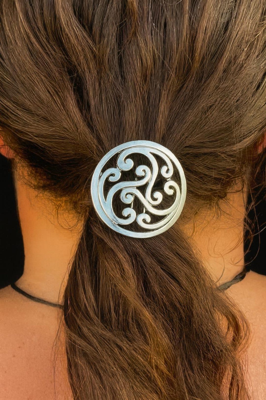 Silver Celtic Round Hair Hook – Lightweight Ponytail Holder Festival ...