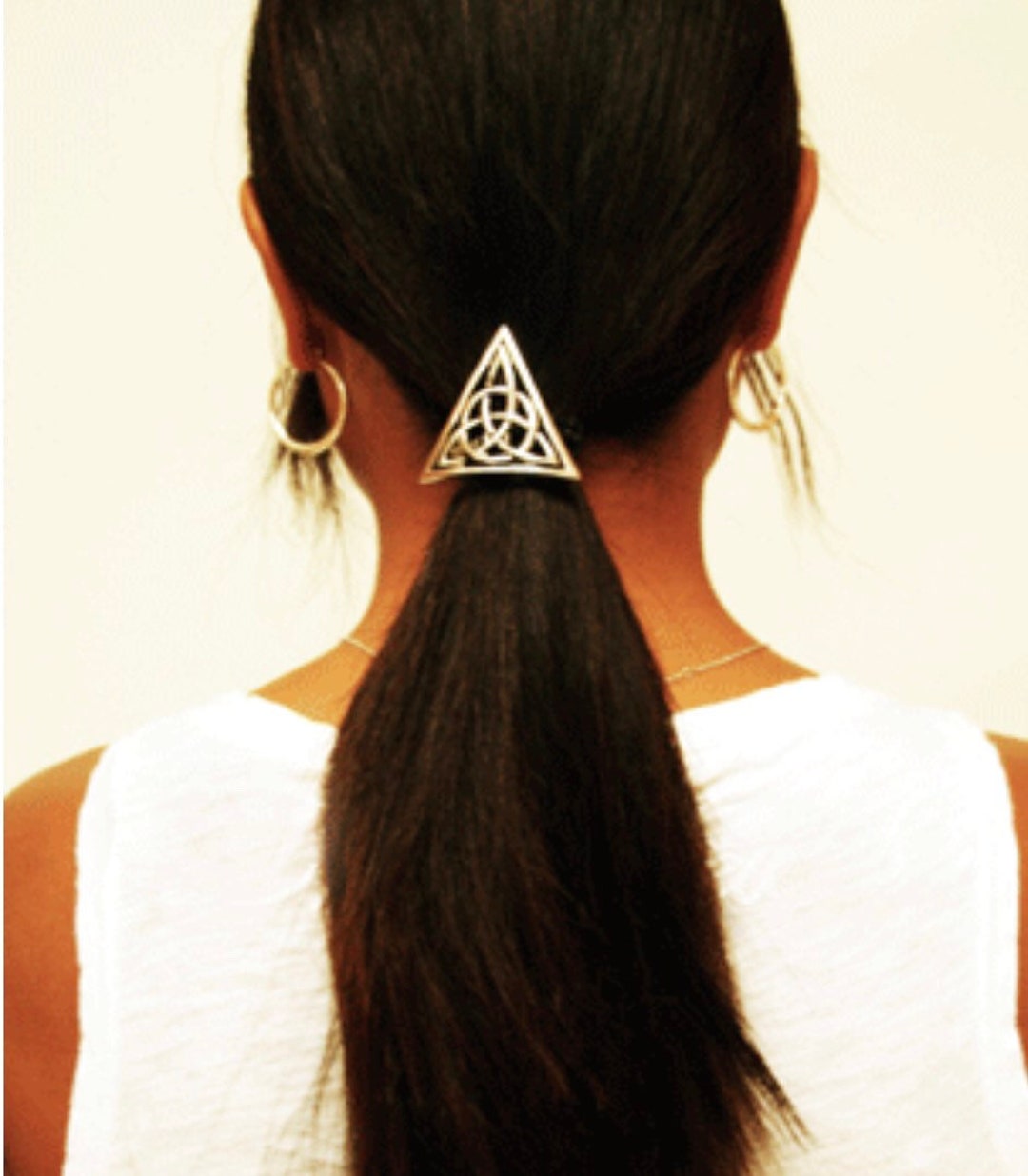 Hair Hook Celtic Triangle Ponytail Holder, One Size Fits All, Silver or ...