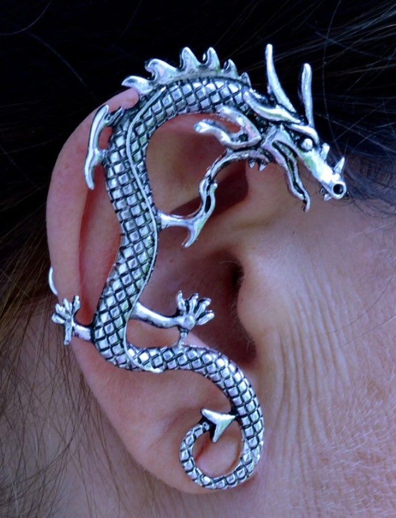 Elf Cuff Dragon Adjustable and One Size Fits All Silver or - Etsy