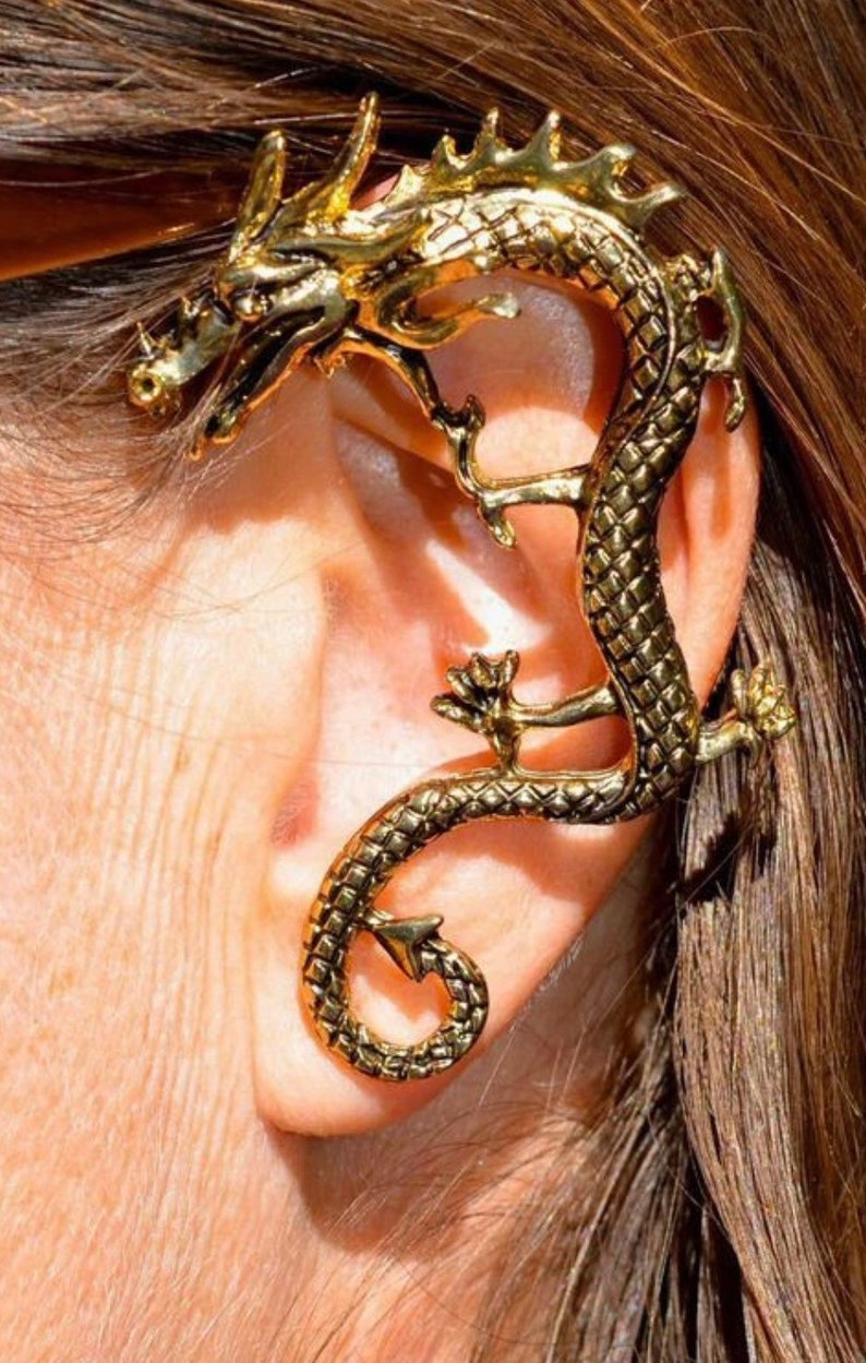 Elf Cuff Dragon Adjustable and One Size Fits All Silver or - Etsy