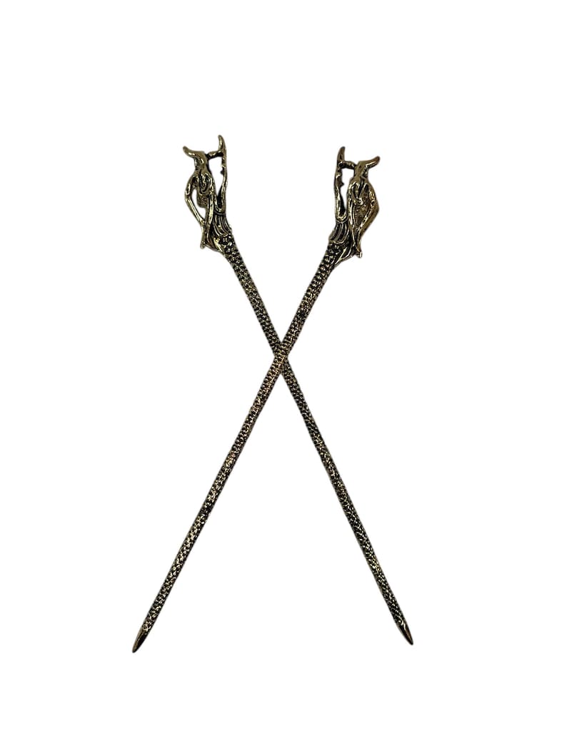 Dragon Hair Sticks – Silver or Gold Textured Bun & Updo Pins Fantasy ...