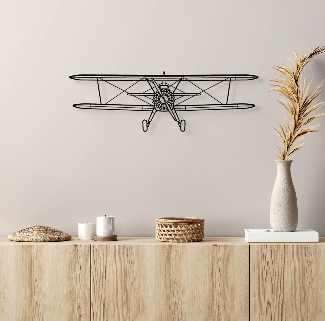 Airplane Silhouette Art Metal Airplane Wall Decor Plane Metal Sign ...