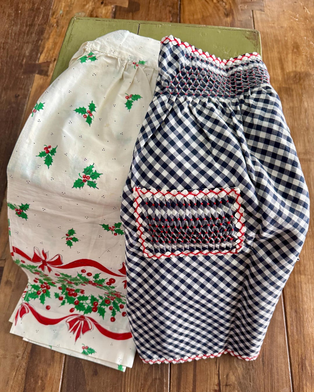Two Vintage 1960s Handmade Waist Aprons - Etsy