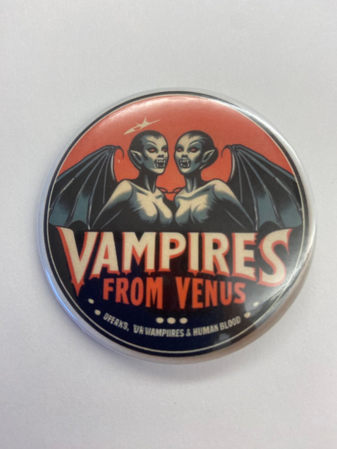 Vintage Style Sci Fi Button Vampires From Venus Vintage Film Badge ...