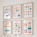 Rainbow Educational Posters, 6 Homeschool Prints, Educational Wall Art ...