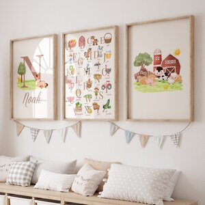 Custom Farm Nursery Print- Farm Alphabet Poster- Boys Farm Decor- Farm ...