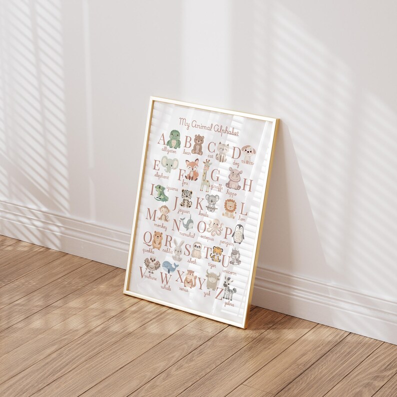Animal Alphabet Poster, English Animal Alphabet Poster, English ...