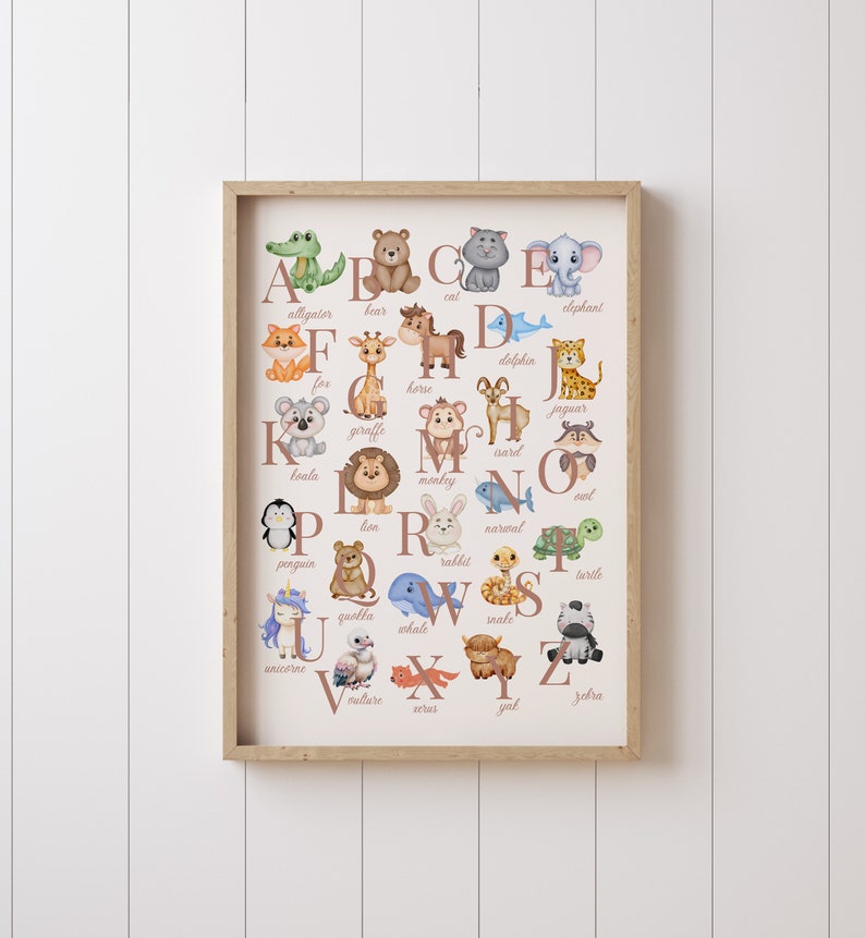 Animal Alphabet Poster, English Animal Alphabet Poster, English ...