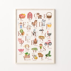 Custom Farm Nursery Print- Farm Alphabet Poster- Boys Farm Decor- Farm ...