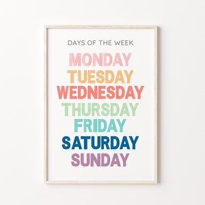 Rainbow Educational Posters, 6 Homeschool Prints, Educational Wall Art ...