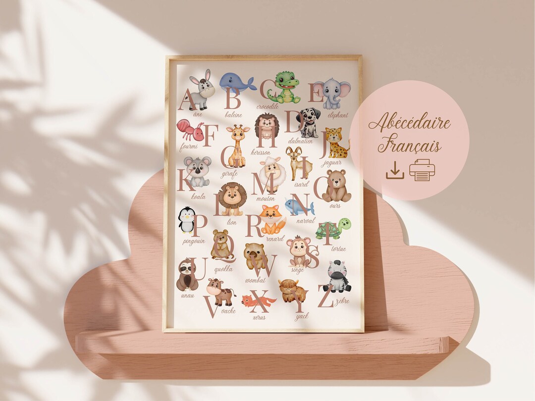 French Animal Alphabet Poster, French Alphabet Poster, Animal Alphabet ...