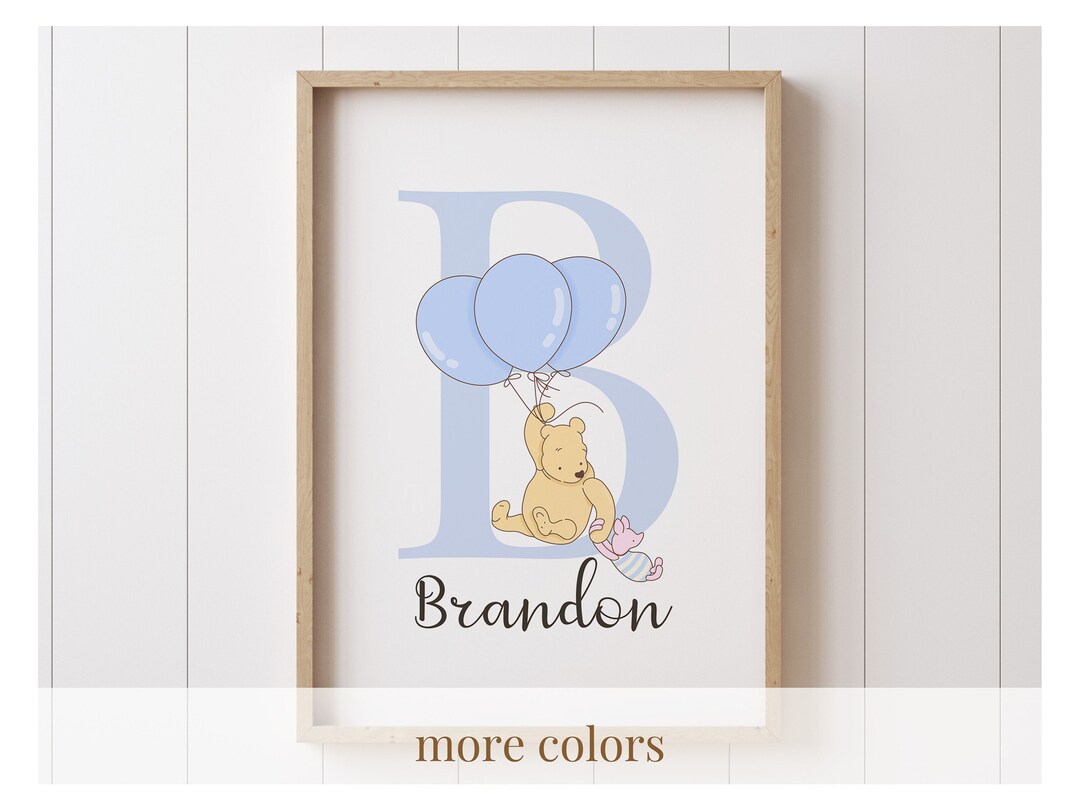 Winnie the Pooh Personalized Name Print, Winnie the Pooh Custom Wall ...