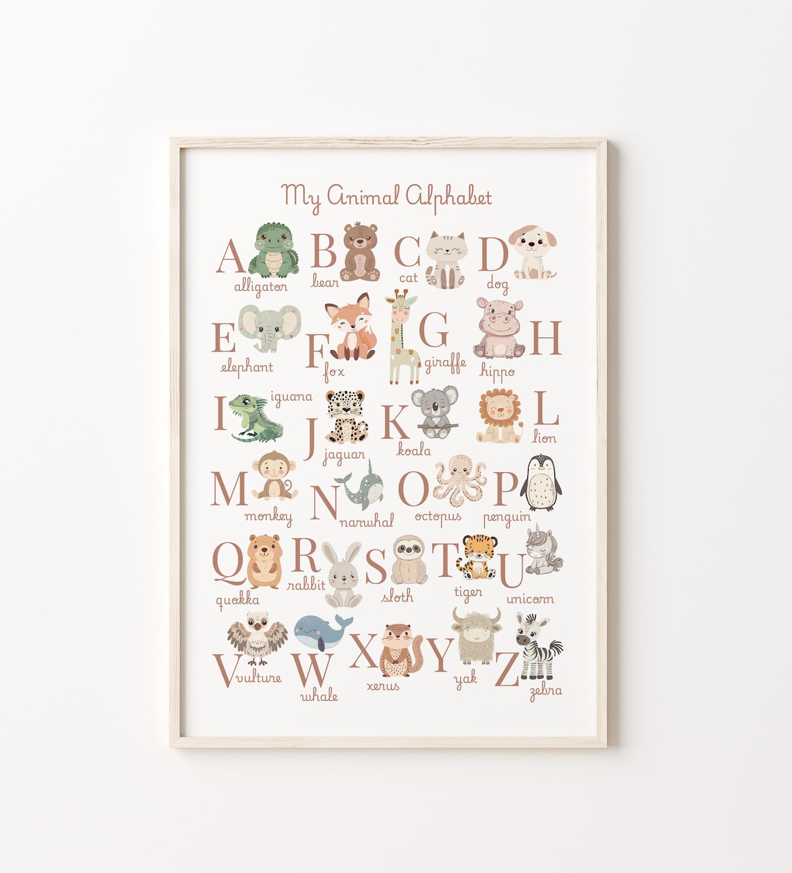 Animal Alphabet Poster, English Animal Alphabet Poster, English ...