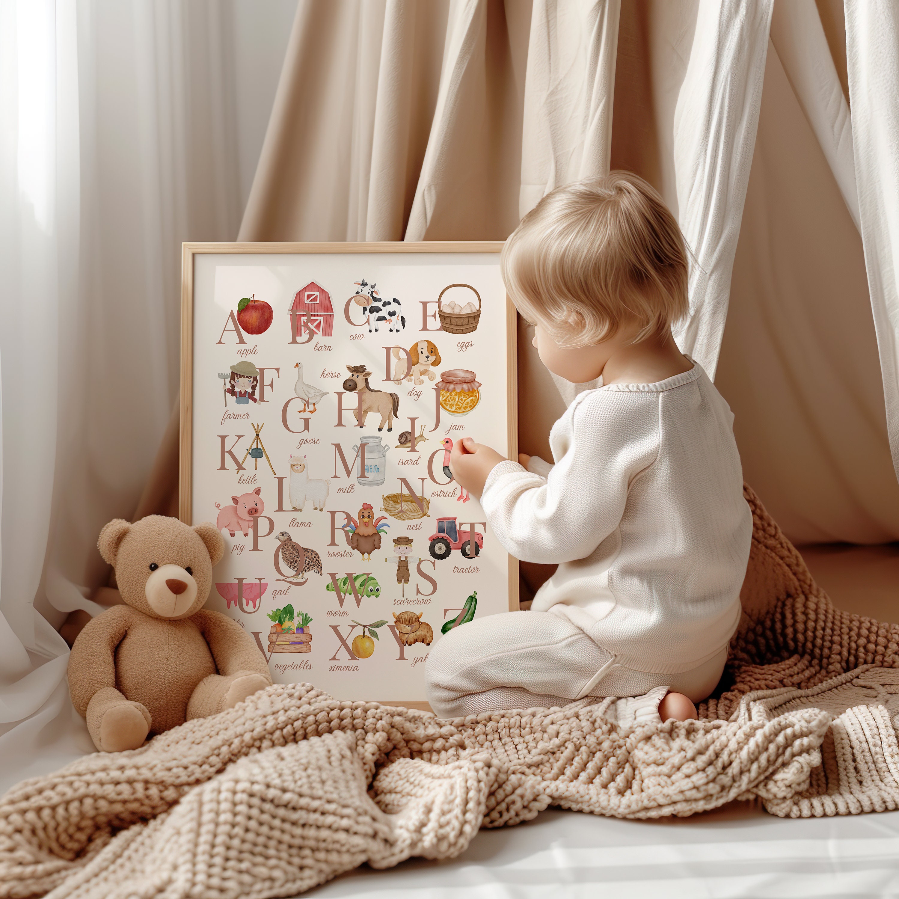 ABC Poster, Farm Alphabet, Alphabet Poster, Farm Alphabet Poster ...