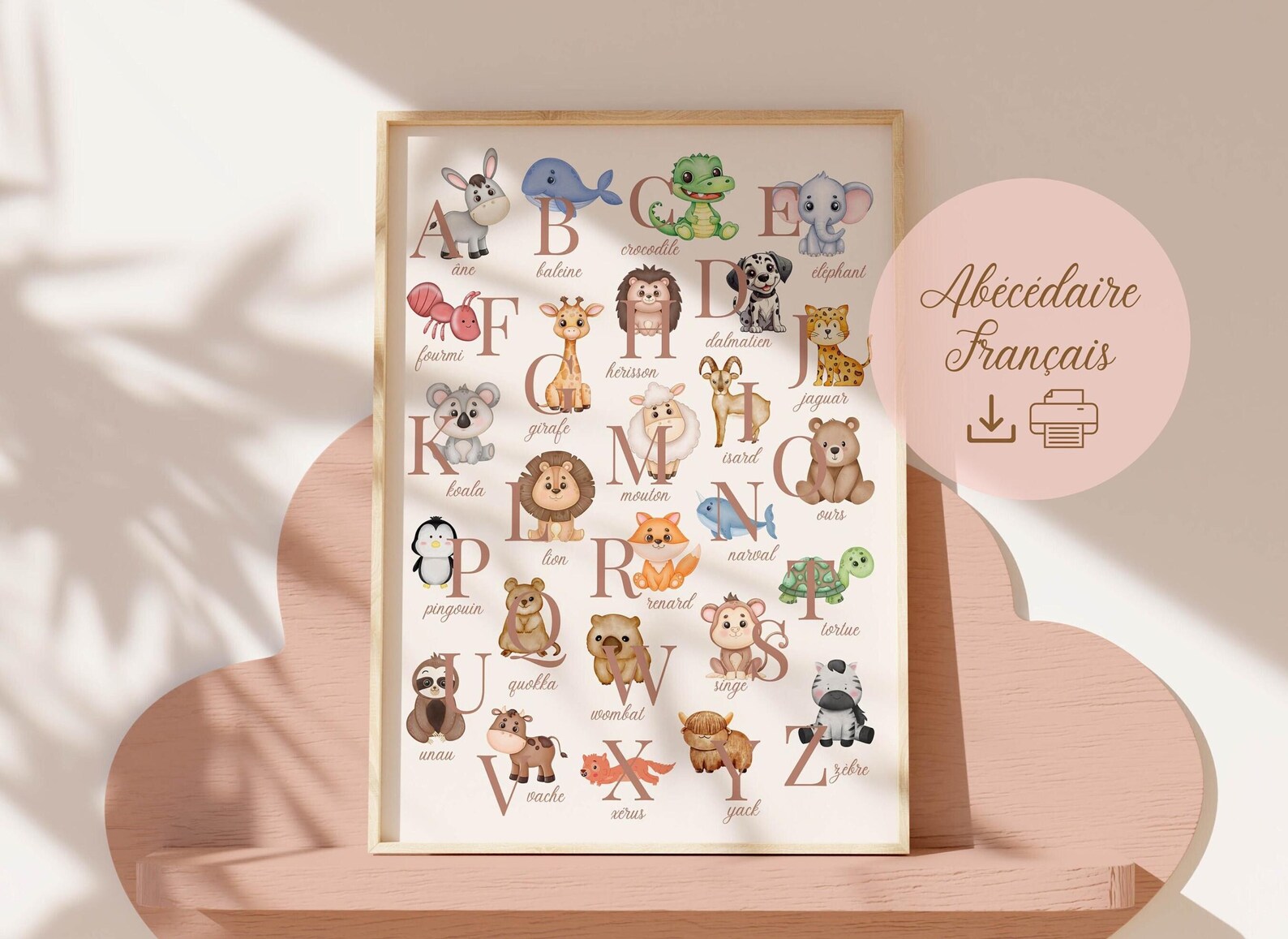 French Animal Alphabet Poster, French Alphabet Poster, Animal Alphabet ...