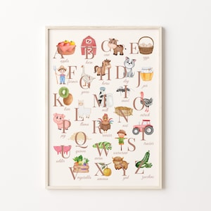 Farm Alphabet Poster, Farm Alphabet Print, Farm Alphabet,abc Farm, Farm ...