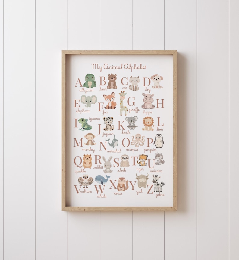 Animal Alphabet Poster, English Animal Alphabet Poster, English ...