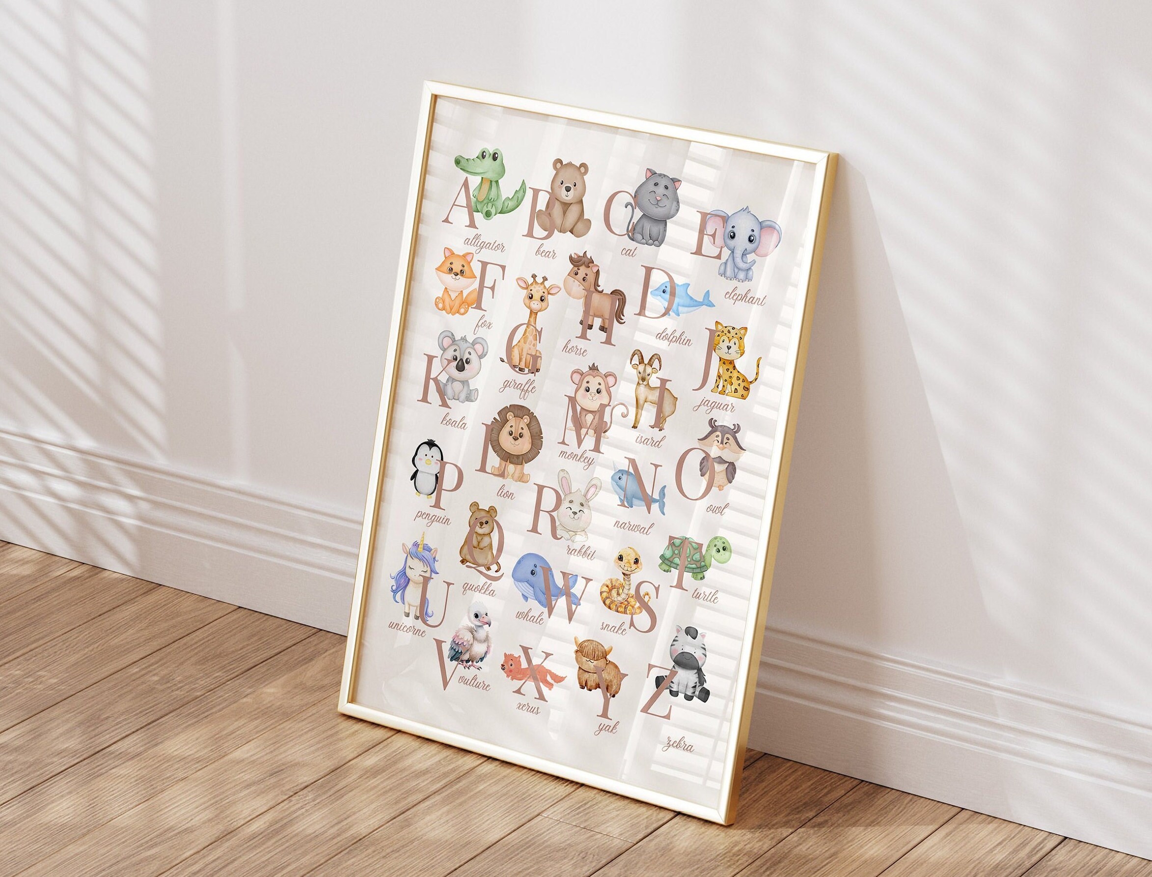 Animal Alphabet Poster, English Animal Alphabet Poster, English ...
