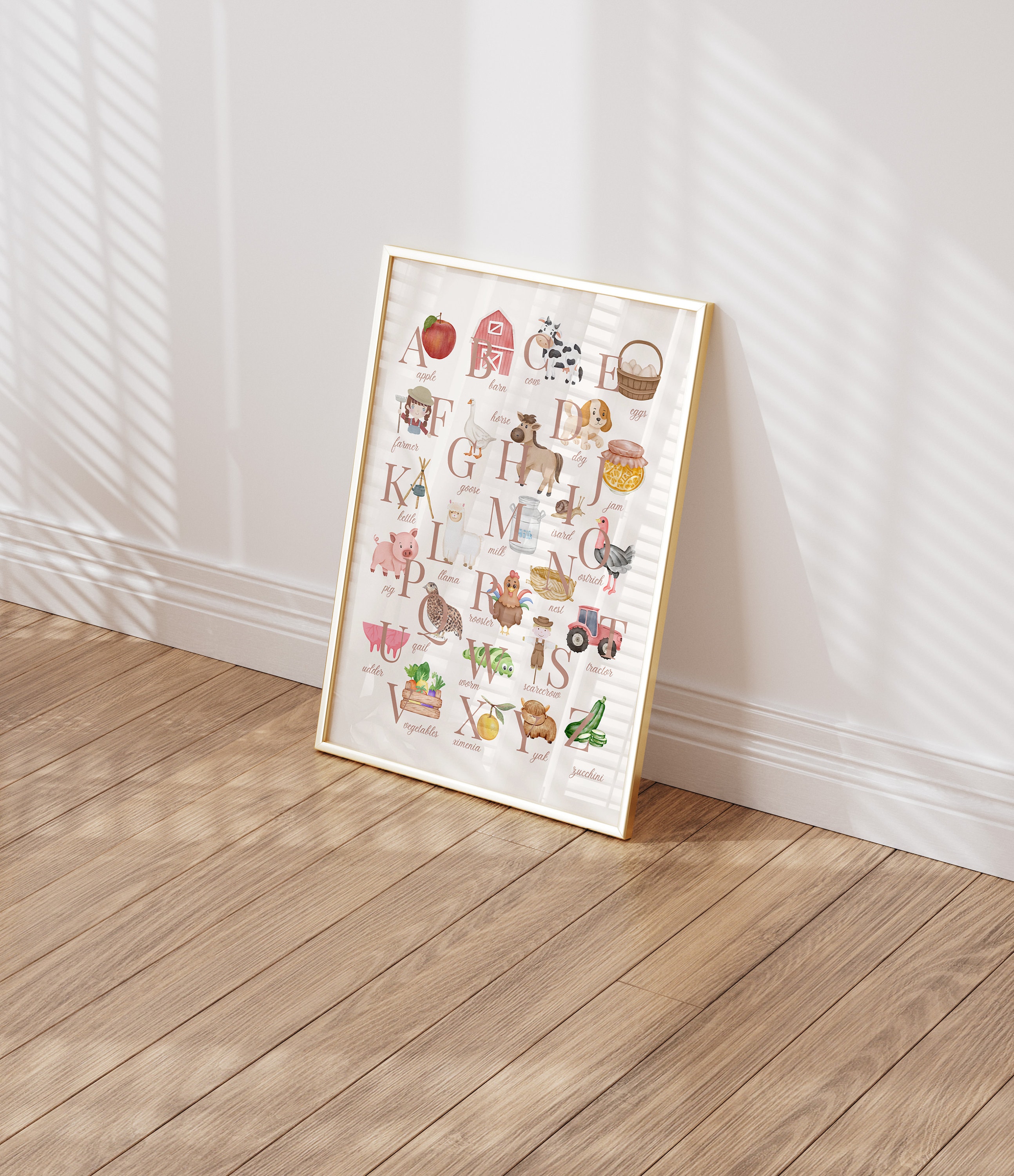 ABC Poster, Farm Alphabet, Alphabet Poster, Farm Alphabet Poster ...